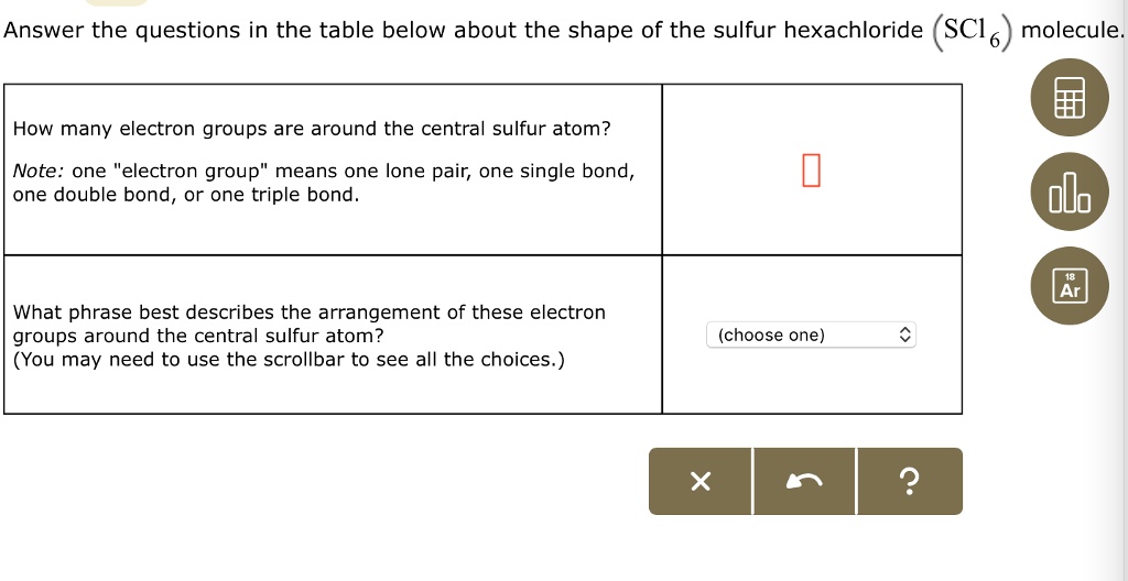 Answer the questions in the table below about the shape of the sulfur ...