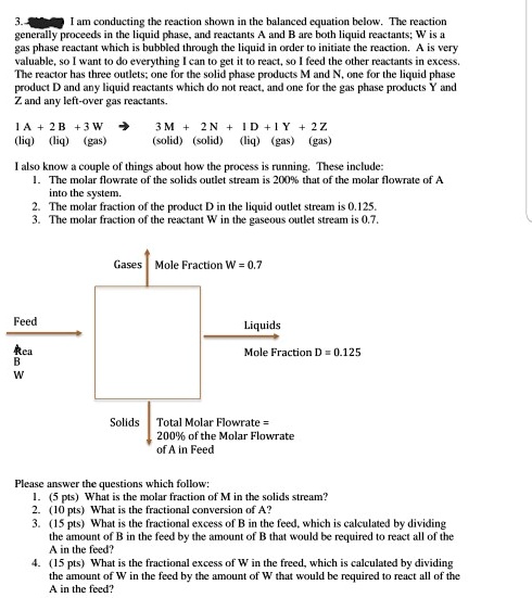SOLVED: I am conducting the reaction shown in the balanced equation ...