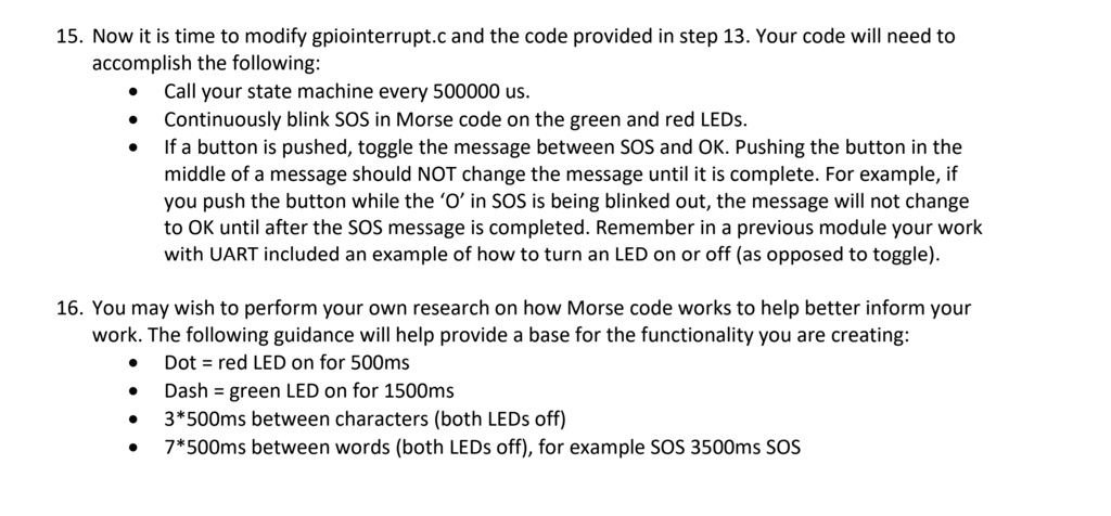 15. Now it is time to modify gpiointerrupt.c and the code provided in ...