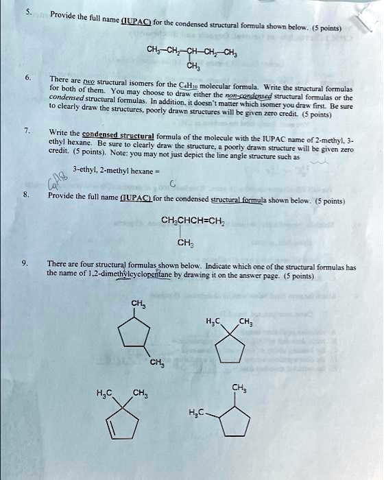 SOLVED: CH-CHCHCHCH CHa There are two structural isomers for the CHe ...