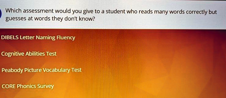 SOLVED: Which assessment would you give to a student who reads many ...