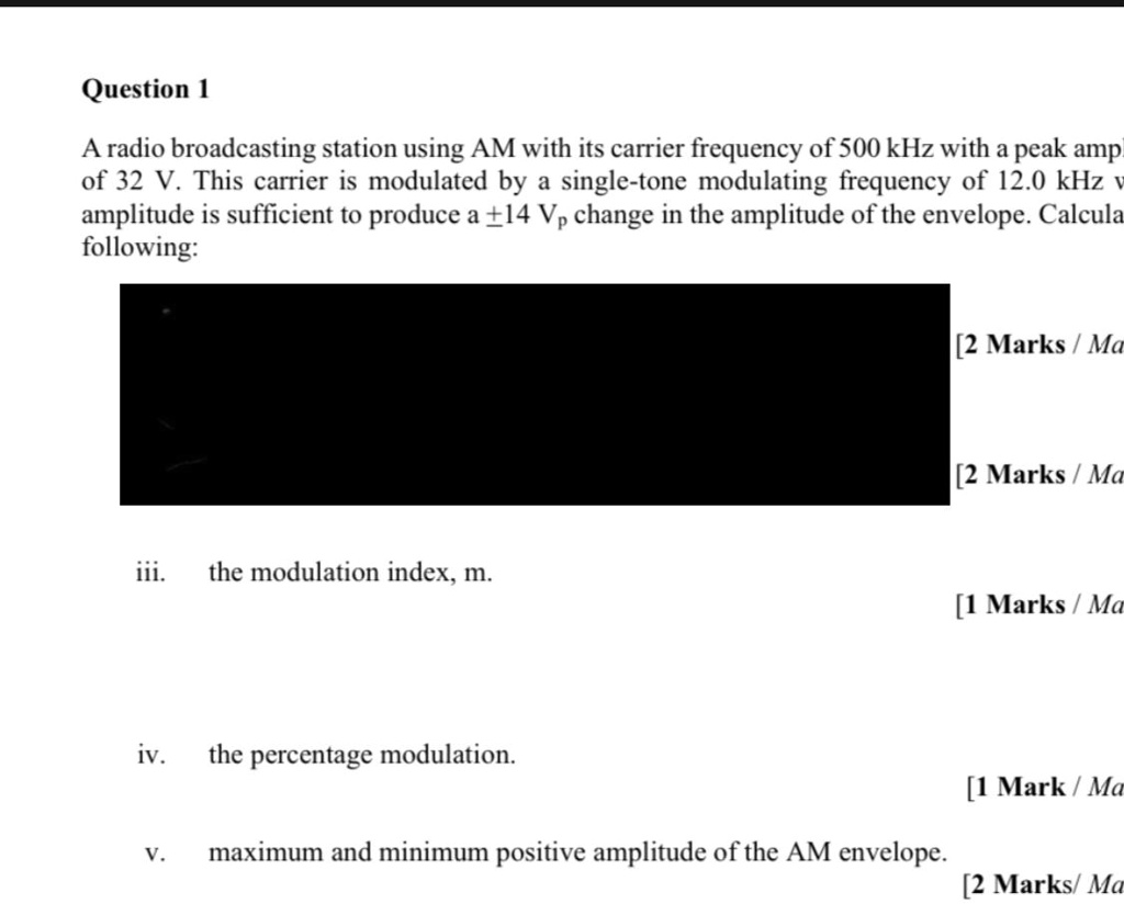 Solved A Radio Broadcasting Station Using Am With Its Carrier