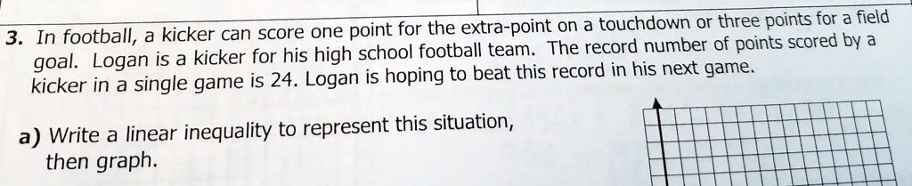 3. In football, a kicker can score one point for the extra-point on a ...