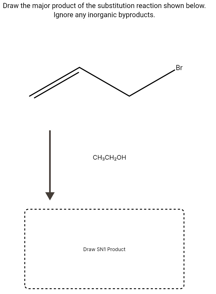 Draw the major product of the substitution reaction shown below. Ignore any inorganic byproducts ...