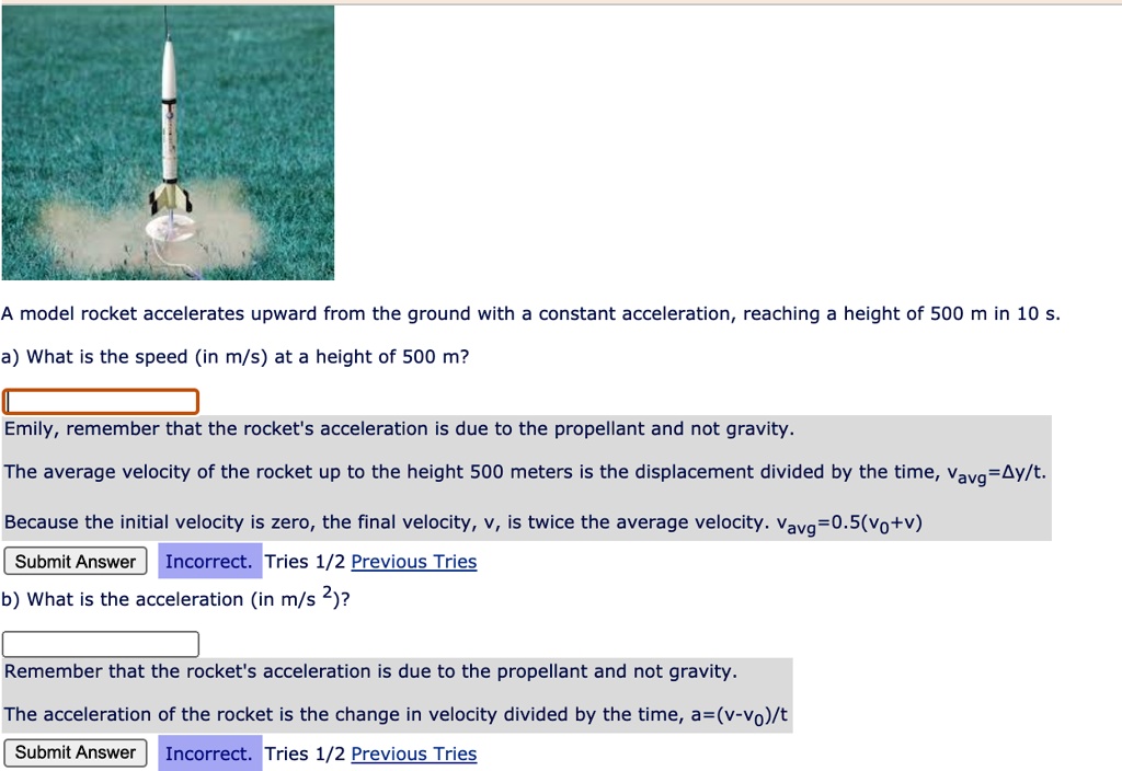 a model rocket accelerates upward from the ground with a constant ...