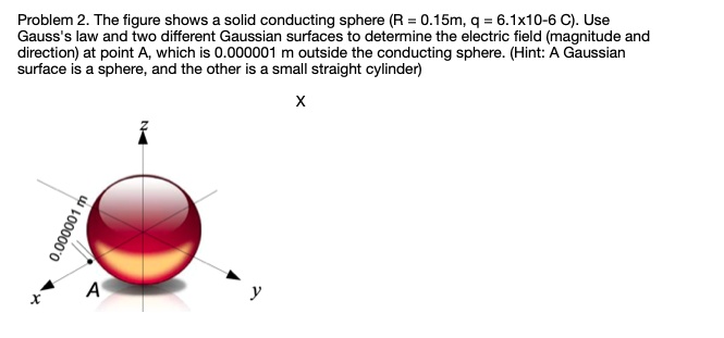 SOLVED: Problem 2. The figure shows a solid conducting sphere (R = 0.1 ...