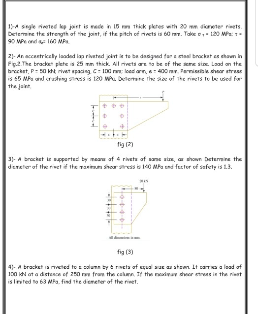 Determine the strength of the joint, if the pitch of rivets is 60 mm ... Determine the strength of the joint, if the pitch of rivets is 60 mm ...