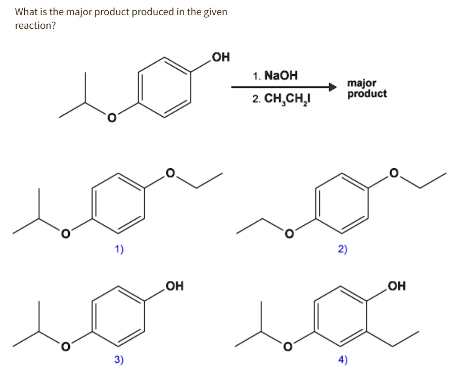 SOLVED: What is the major product produced in the given reaction? OH 1. NaOH major product ...