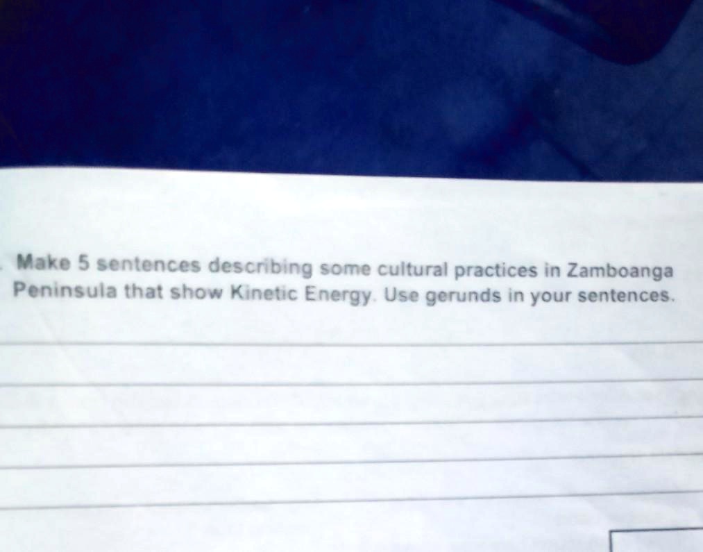 SOLVED: Make five sentences using gerunds. Make five sentences ...