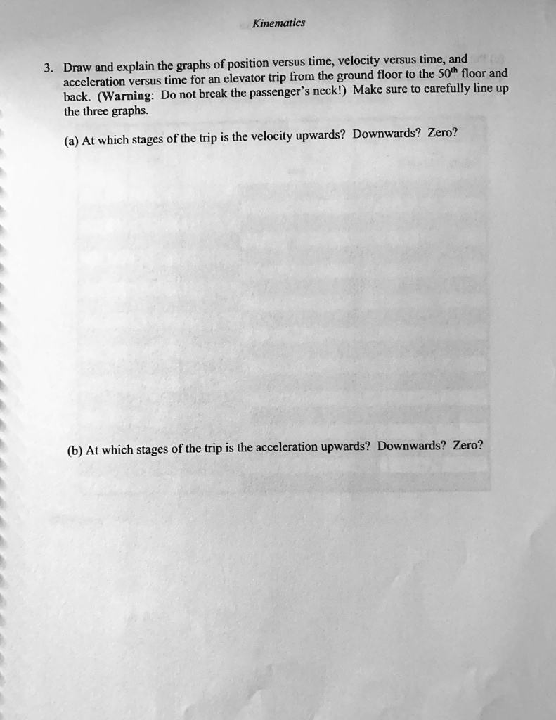Kinematics 3. Draw and explain the graphs of position versus time ...