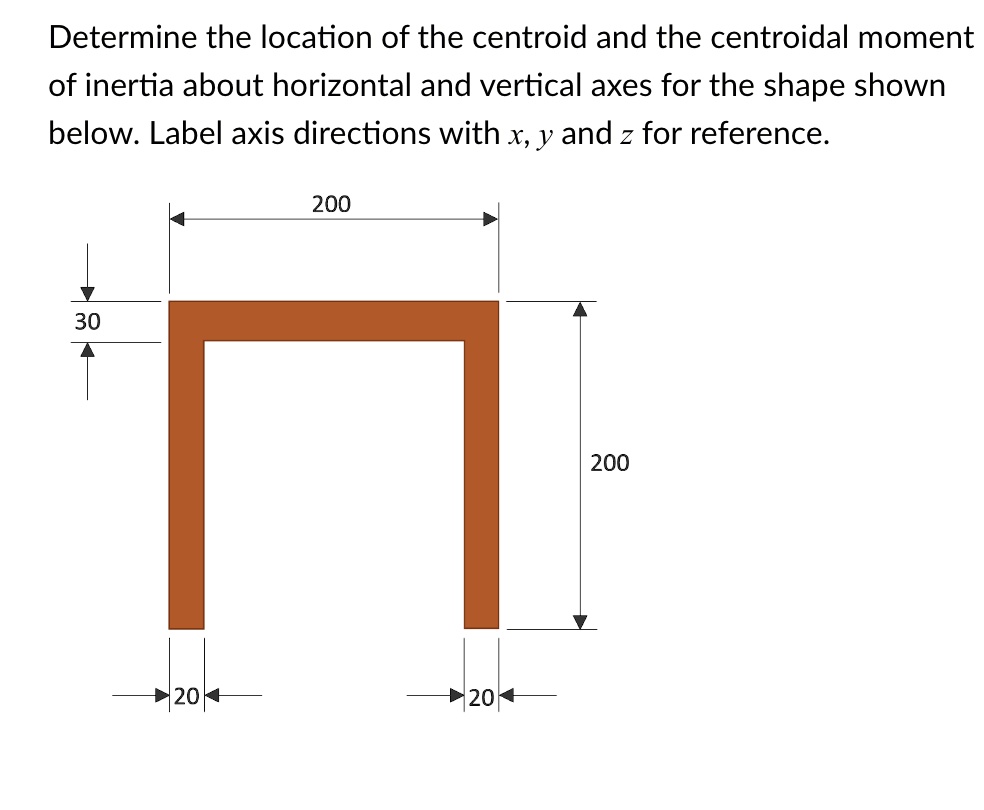 Determine the location of the centroid and the centroidal...