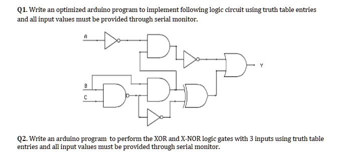 Q1 Write An Optimized Arduino Program To Implement Following Logic Circuit Using Truth Table