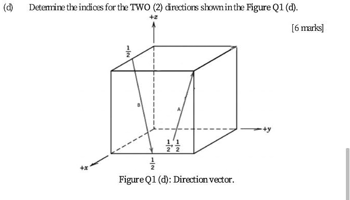 [GET ANSWER] (d) [6 marks] Determine the indices for the TWO (2 ...
