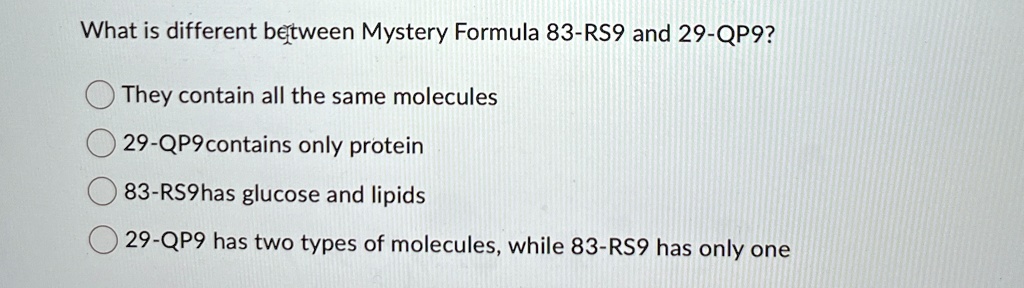 What is different between Mystery Formula 83-RS9 and 29-QP9? They ...