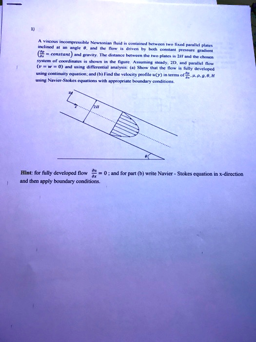 SOLVED: Answer question I’m attached image. A viscous incompressible Newtonian fluid is ...