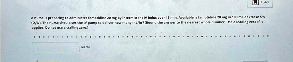 SOLVED: A nurse is preparing to administer famotidine 20 mg by ...