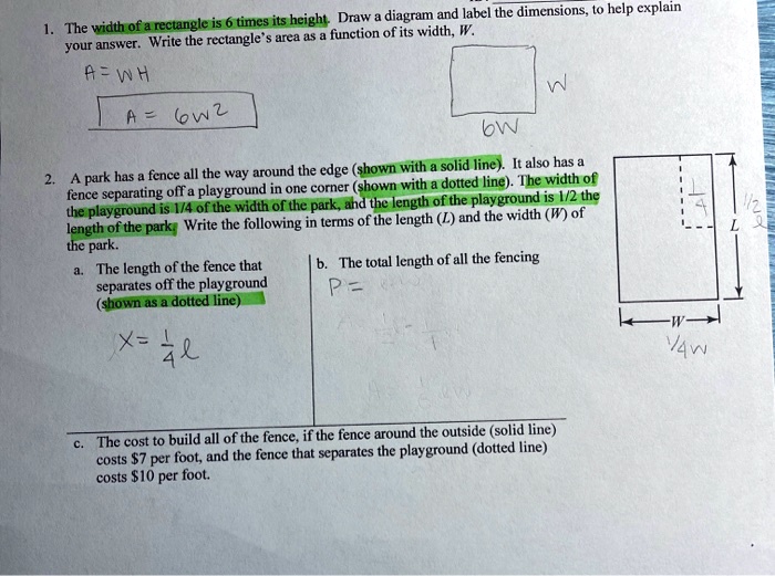 SOLVED: Draw a diagram and label the dimensions to help explain the ...