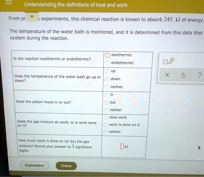 understanding the definitions of heat and work from pr experiments this chemical reaction is ...