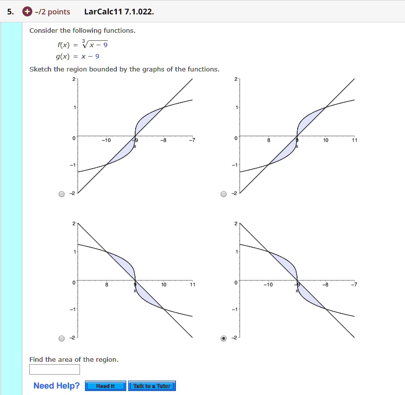 SOLVED: -/2 points LarCalc11 7.1.022 Consider the following functions flx) Vx = g(x) = X ...