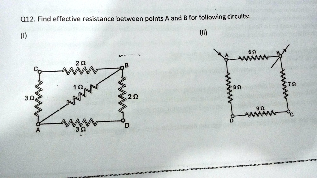 Solved Find Effective Resistence Between A And B For Following