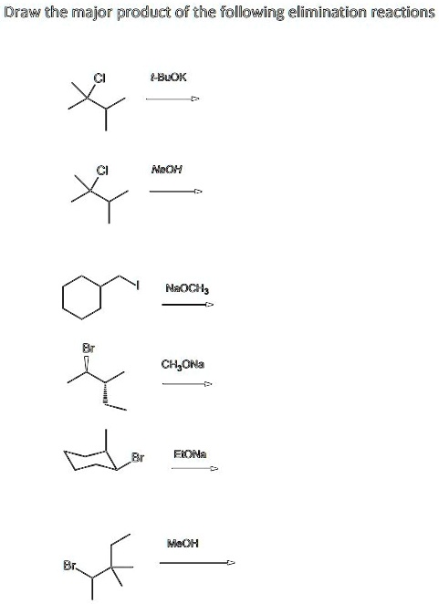 SOLVED: Drawe the major product of the followgring elimination ...