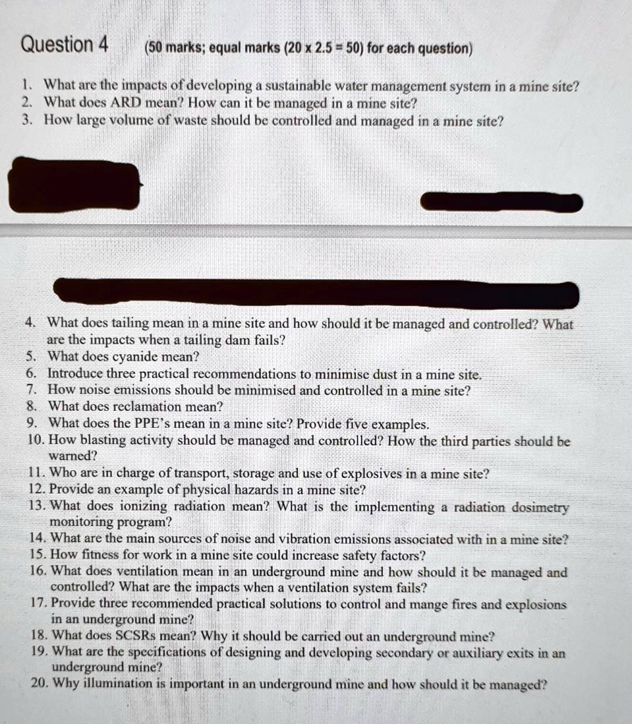 SOLVED: Text: Question 4 (50 marks; equal marks 20 x 2.5 = 50 for each question) 1. What are the ...