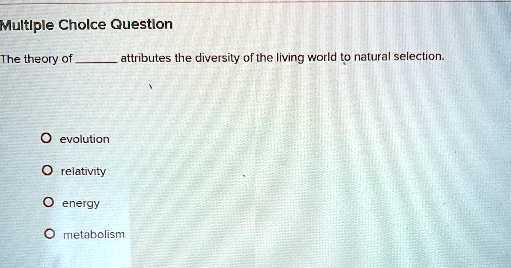 Multiple Choice Question The theory of attributes the diversity of the ...