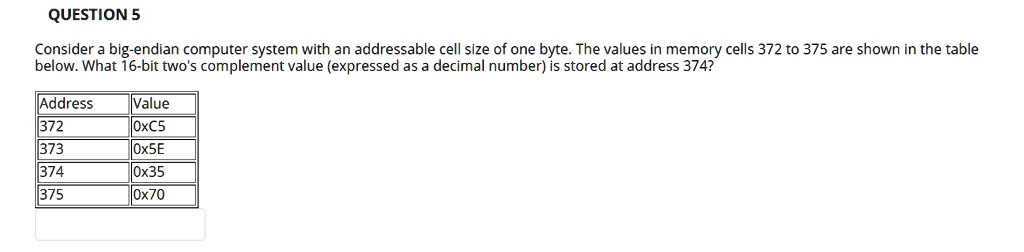 SOLVED: Consider a big-endian computer system with an addressable cell ...