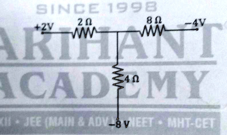 SOLVED: Three resistances are connected to form a T-shape as shown in ...