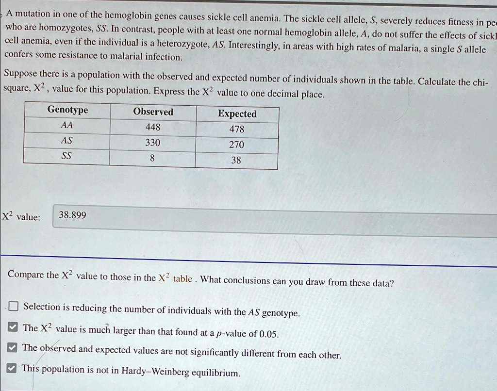 SOLVED: A mutation in one of the hemoglobin genes causes sickle cell ...