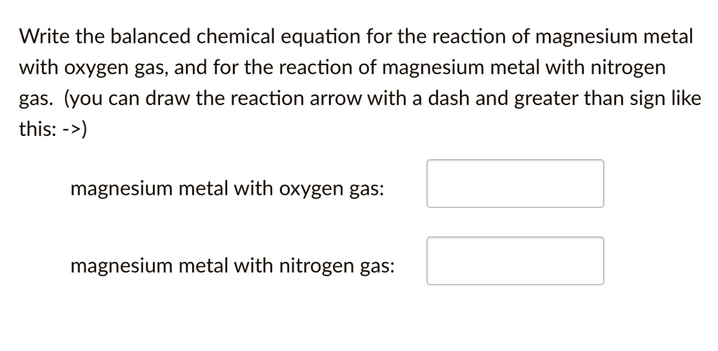 SOLVED: Write the balanced chemical equation for the reaction of ...