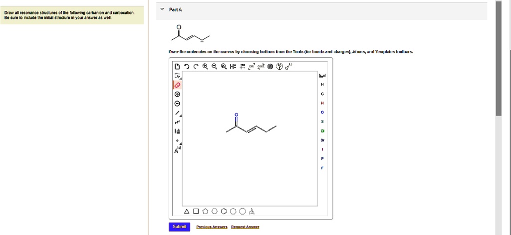 SOLVED: Draw all resonance structures of the following carbanion and carbocation. Part A: H ? ta ...