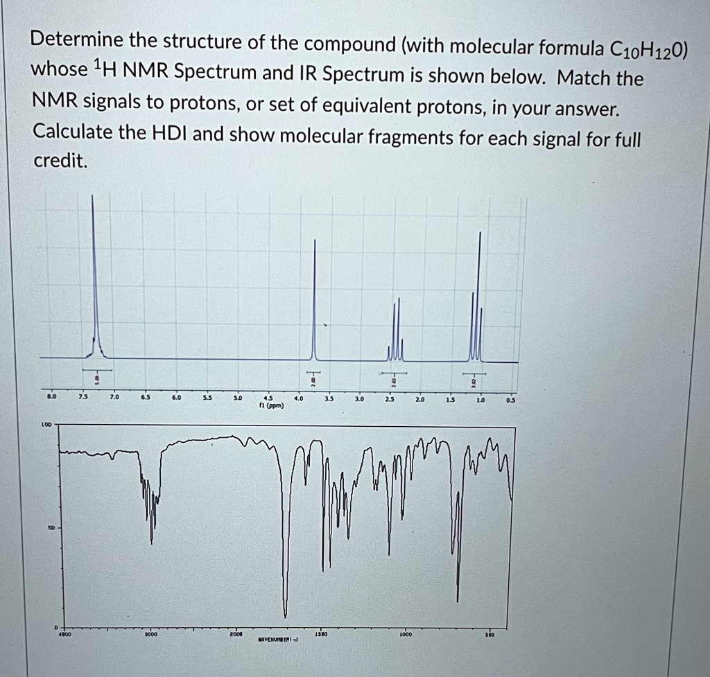 SOLVED: Determine the structure of the compound (with molecular formula C10H20) whose 1H NMR ...