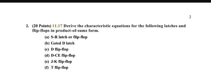 VIDEO solution: 2. 20 Points11.17 Derive the characteristic equations ...