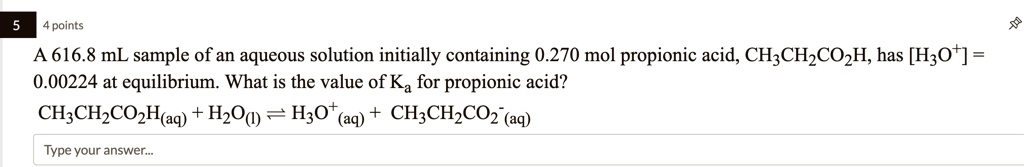 SOLVED: 4 points A 616.8 mL sample of an aqueous solution initially ...