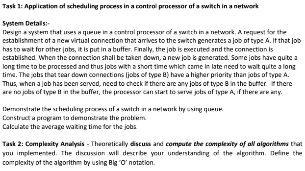 SOLVED: Task 1: Application of scheduling process in control processor ...