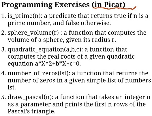 SOLVED: Subject: Artificial Intelligence Program in Picat or in any ...