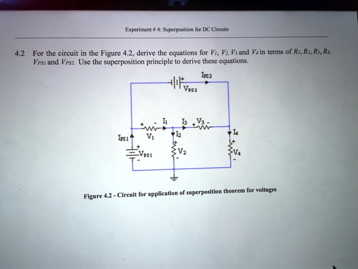 Solved Experiment 4 Superposition For Dc Circuits 4 2 For The Circuit In Figure 4 2 Derive