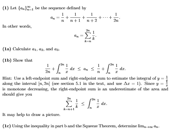 SOLVED: Let anae be the sequence defined by In other words 2 (1a ...