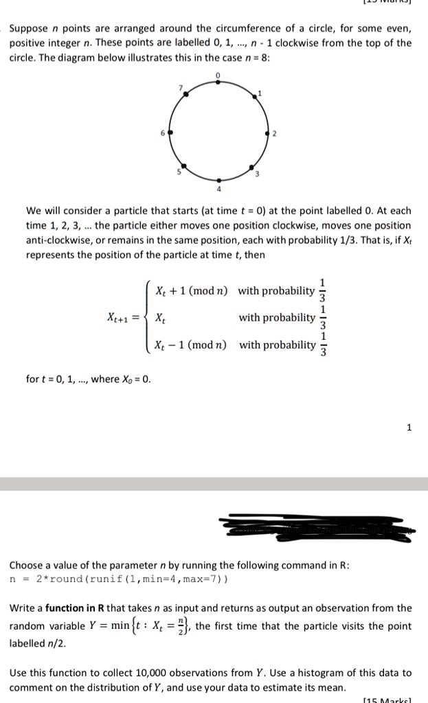 SOLVED: Suppose n points are arranged around the circumference of a circle, for some even ...