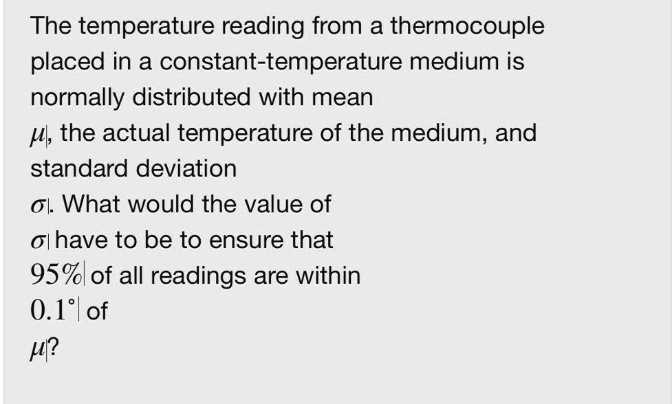 the temperature reading from a thermocouple placed in a constant ...