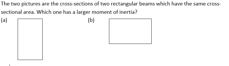 SOLVED: The two pictures are the cross-sections of two rectangular ...