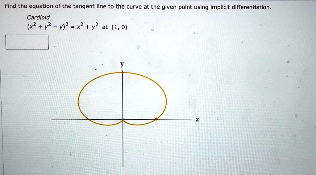SOLVED: Find the equation of the tangent line to the curve at the given ...