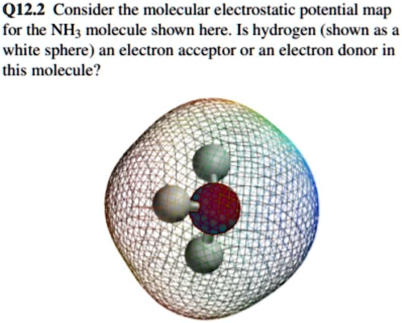 SOLVED: Q12.2 Consider the molecular electrostatic potential map for ...