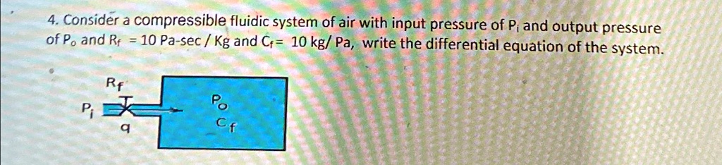 4. Consider a compressible fluidic system of air with input pressure of ...