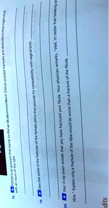 18. FOOSH is an acronym that stands for Fall on Outstretched Hand ...