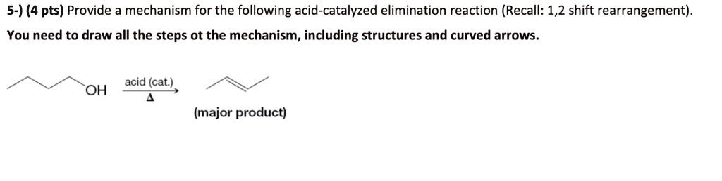 SOLVED:5-) (4 pts) Provide a mechanism for the following acid-catalyzed ...