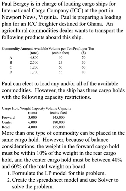 Paul Bergey is in charge of loading cargo ships for International Cargo ...