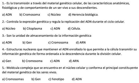 SOLVED: ayuda es de ciencias naturales 1- Es la transmisión través del ...