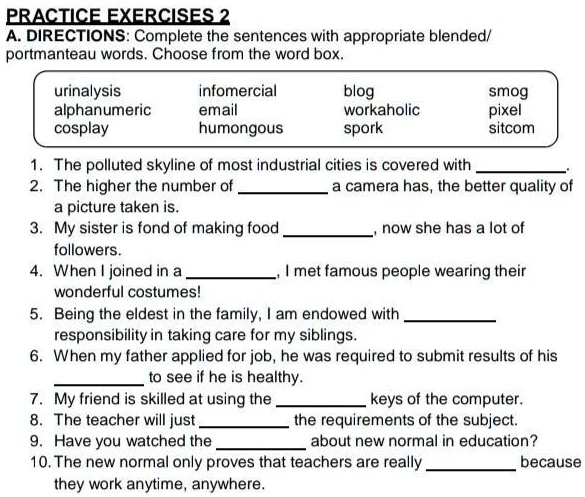 SOLVED: Pa Help Na Po Dito Plsss Answer The Blank PRACTICE EXERCISES 2 ... SOLVED: Pa Help Na Po Dito Plsss Answer The Blank PRACTICE EXERCISES 2 ...